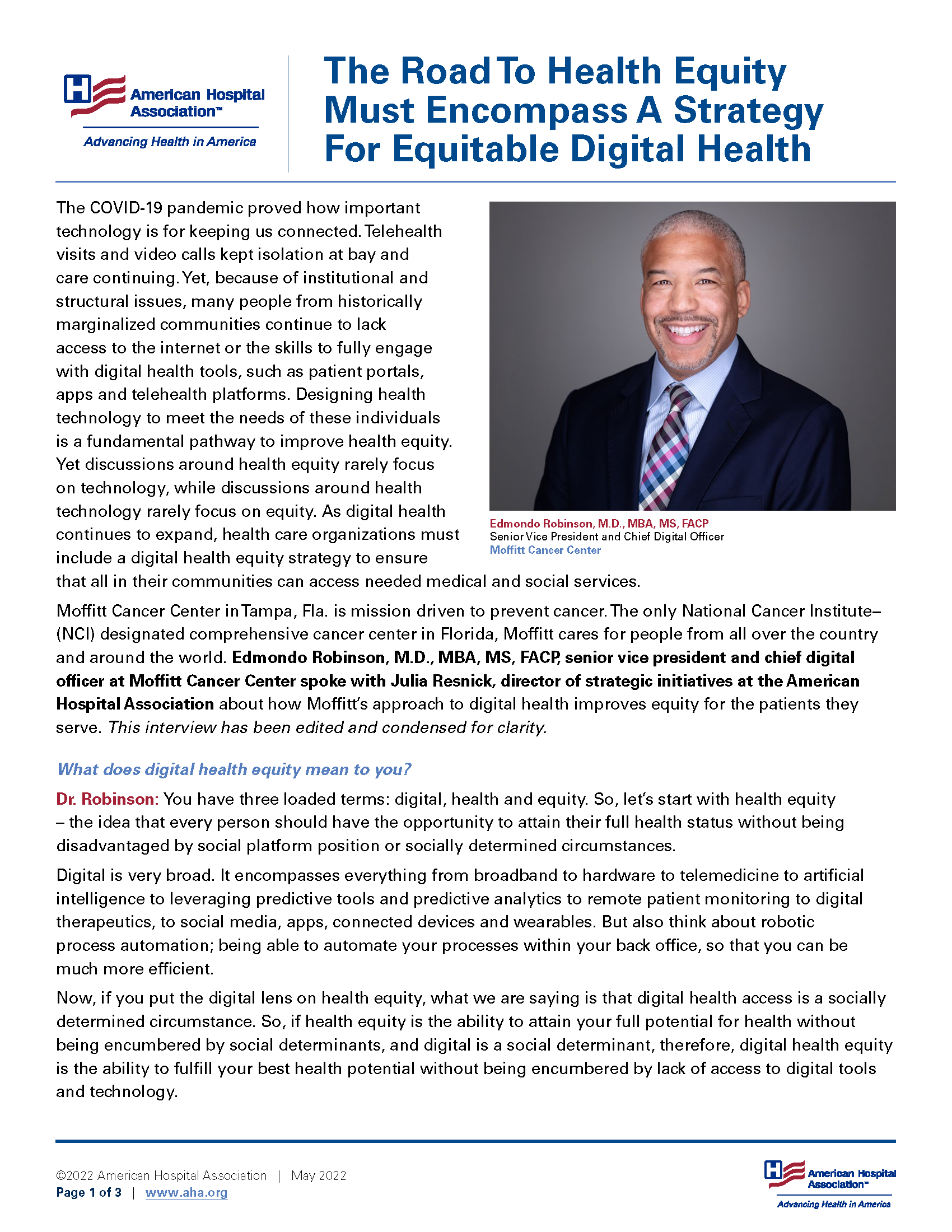 The Road to Health Equity Must Encompass a Strategy for Equitable ...